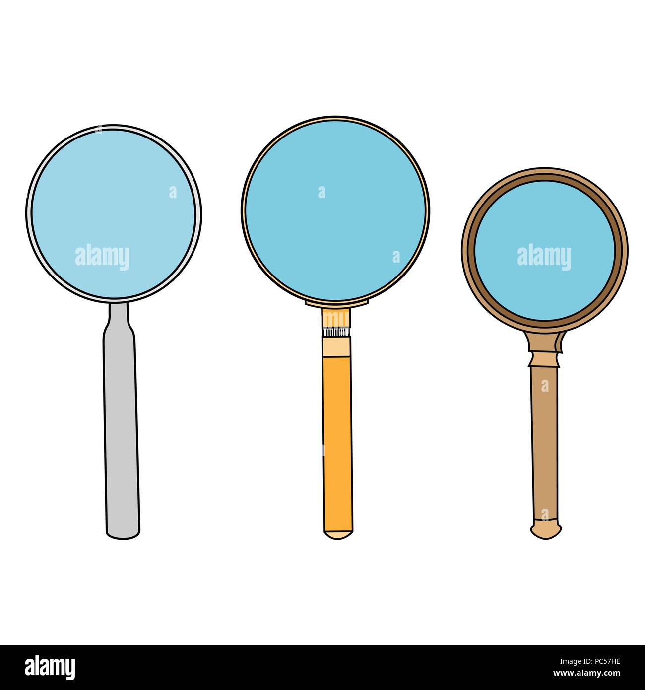 magnifying glass object set Isolated on white Stock Vector Image & Art ...