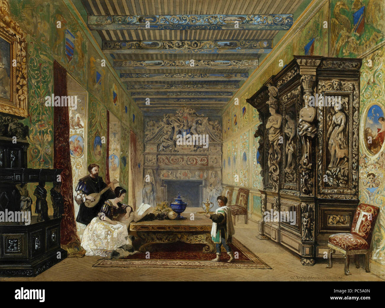 Interior palace fontainebleau chateau hi-res stock photography and ...