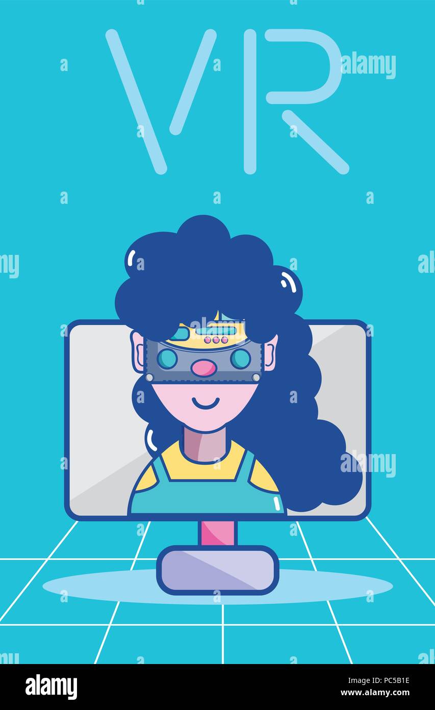 Virtual Reality technology cartoons Stock Vector Image & Art - Alamy