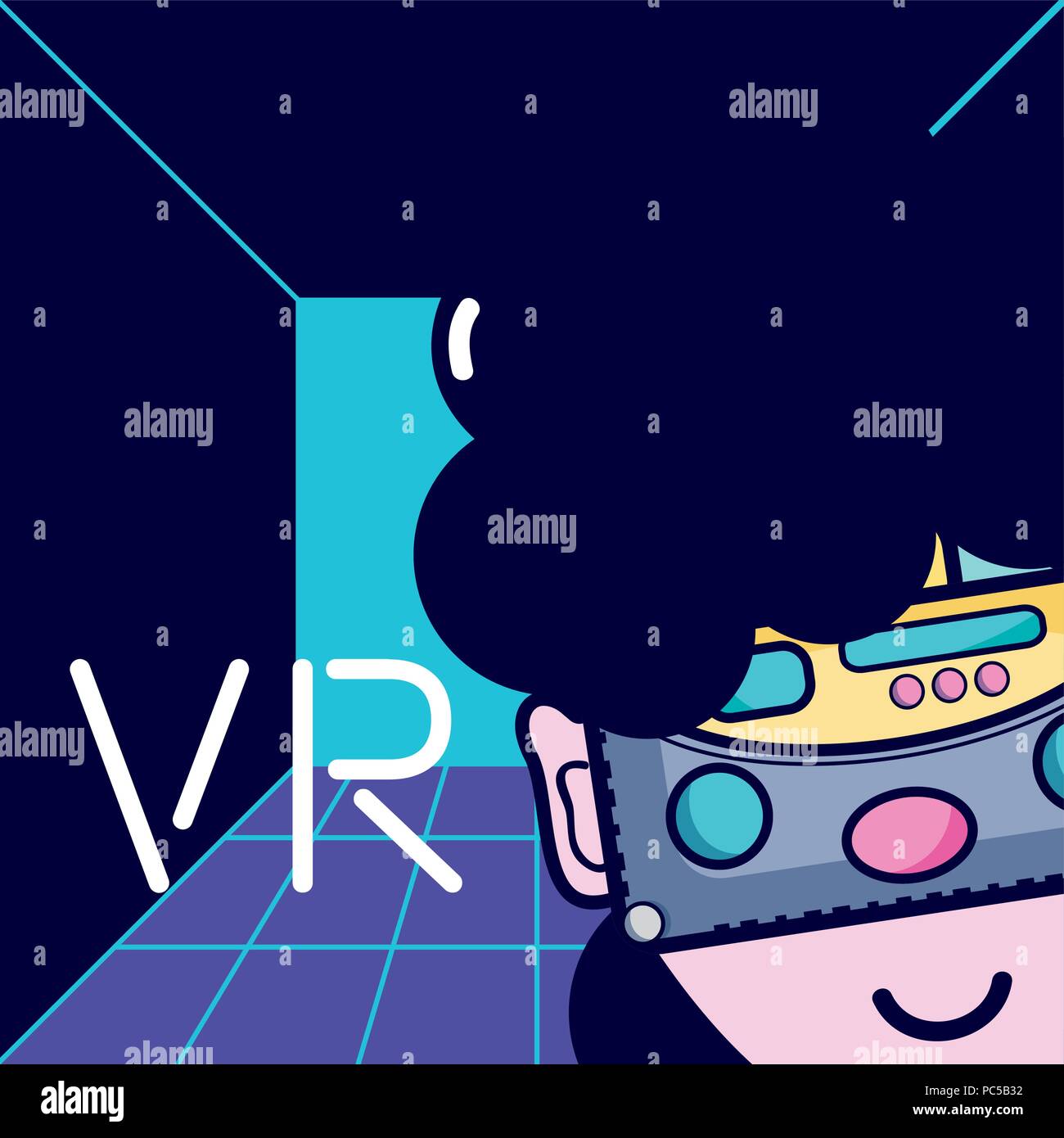 Virtual Reality technology cartoons Stock Vector Image & Art - Alamy