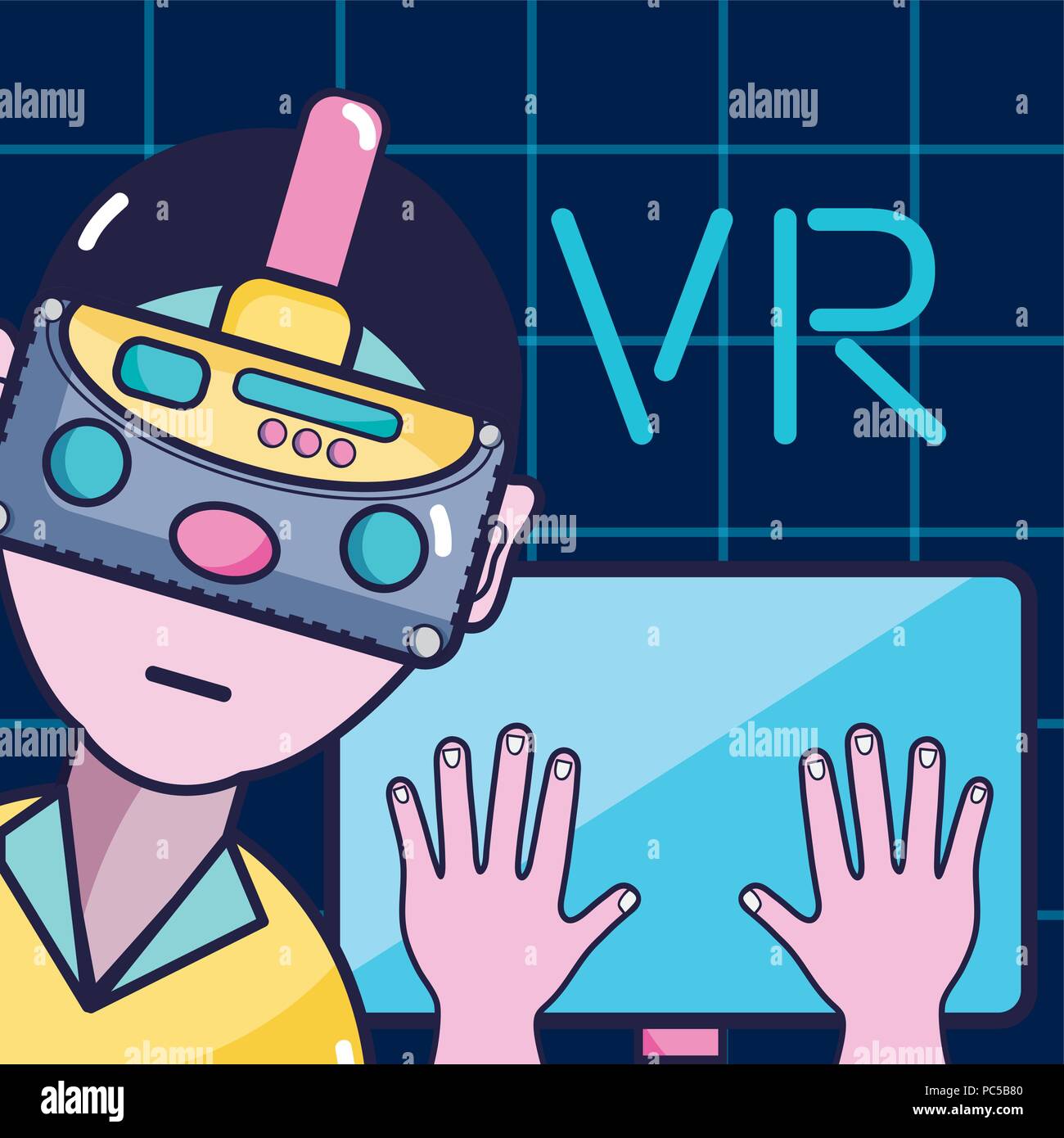 Virtual Reality technology cartoons Stock Vector Image & Art - Alamy