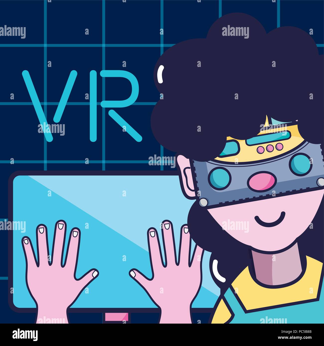 Virtual Reality technology cartoons Stock Vector Image & Art - Alamy