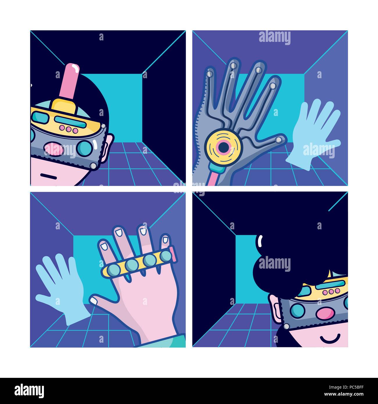 Set of virtual reality cartoons Stock Vector Image & Art - Alamy