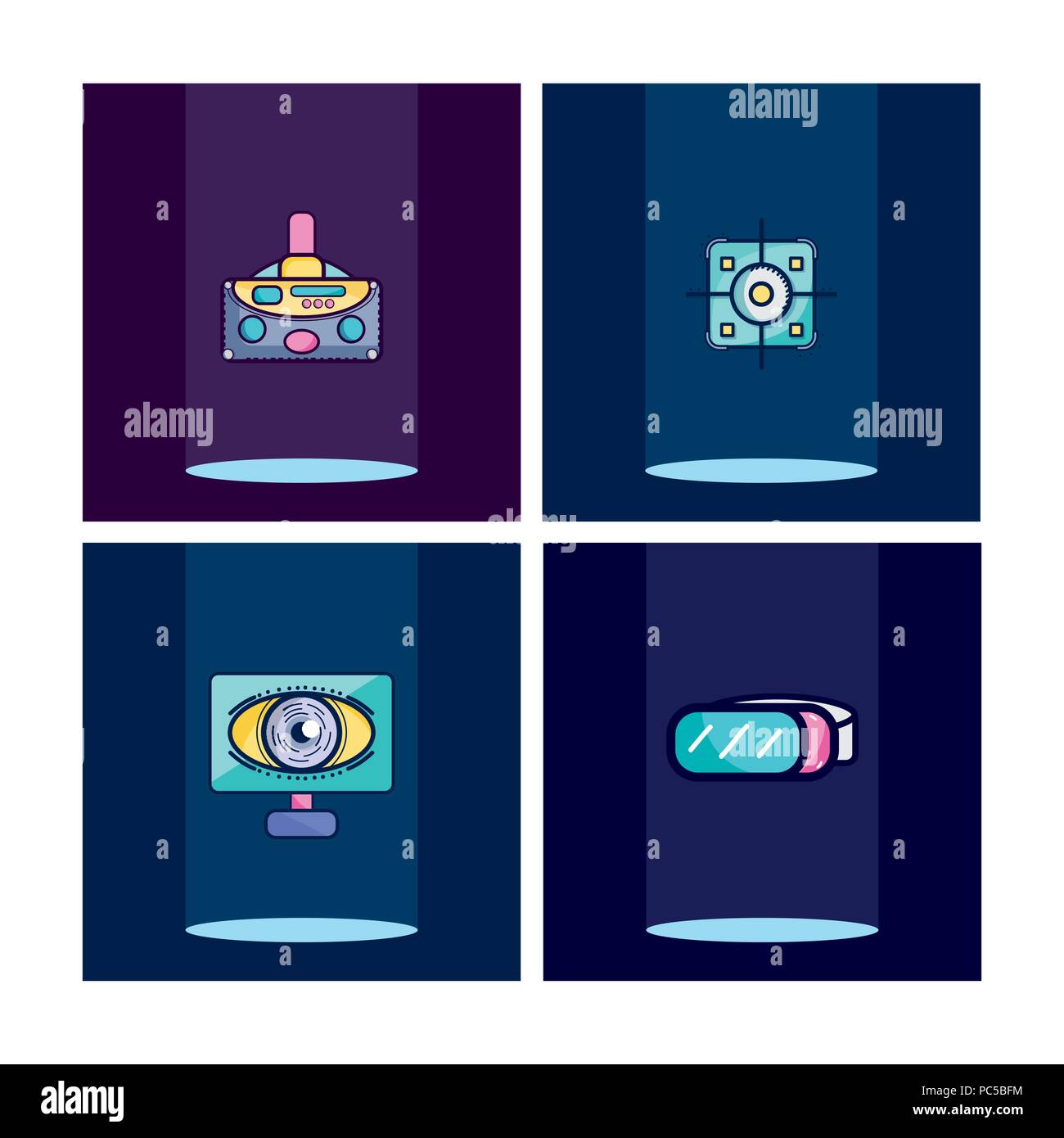 Set of virtual reality cartoons Stock Vector Image & Art - Alamy