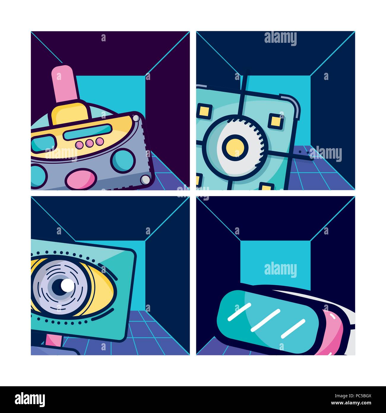 Set of virtual reality cartoons Stock Vector Image & Art - Alamy