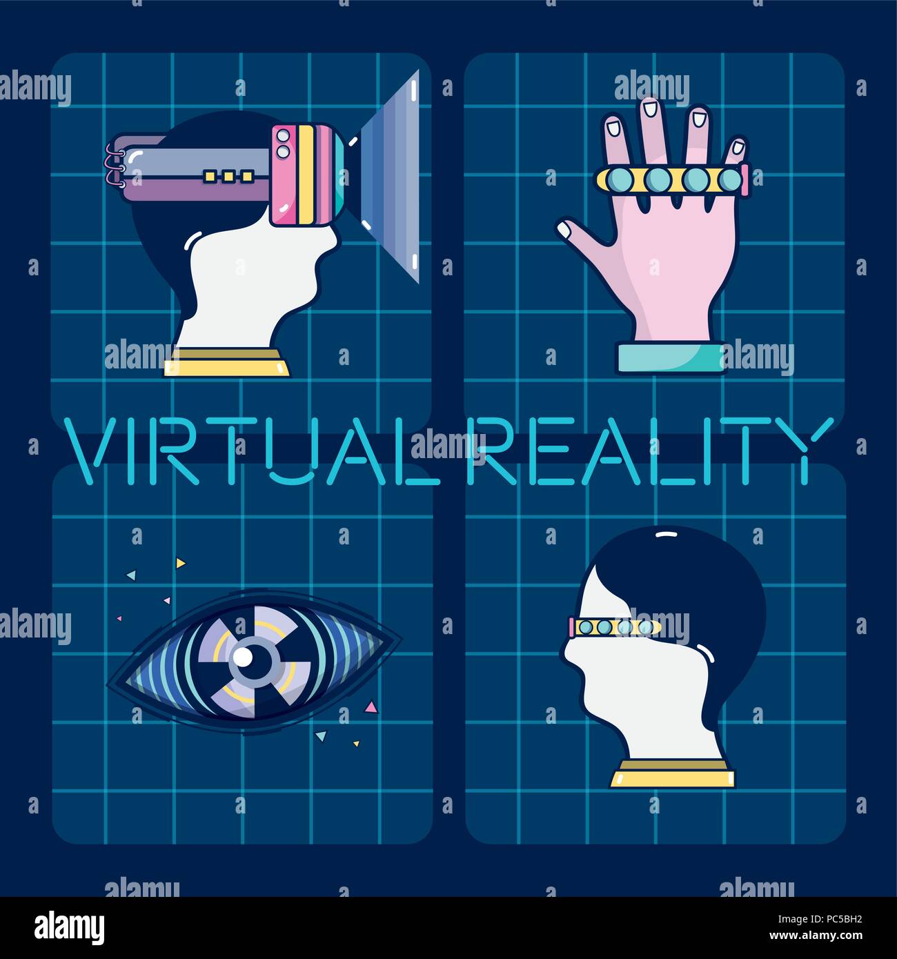 Set of virtual reality cartoons Stock Vector Image & Art - Alamy