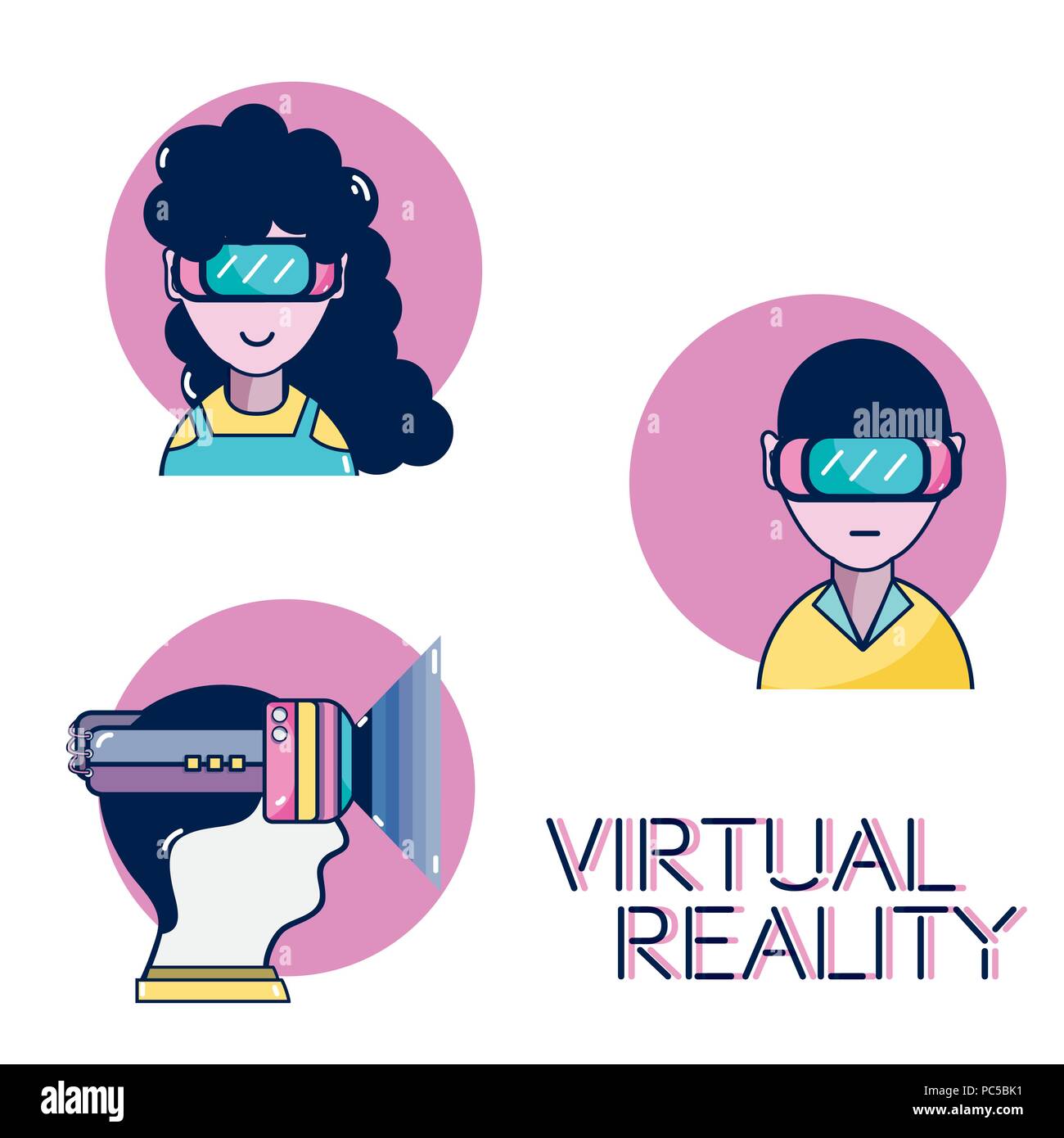 Set of virtual reality cartoons Stock Vector Image & Art - Alamy