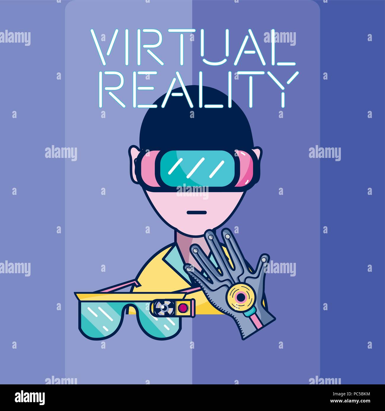 Virtual Reality technology cartoons Stock Vector Image & Art - Alamy