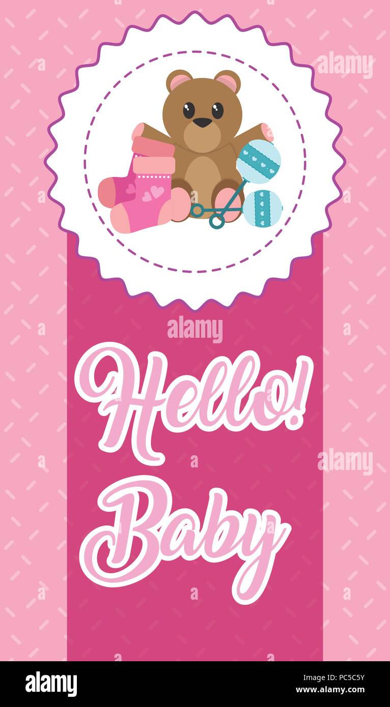 Hello baby card Stock Vector Image & Art - Alamy