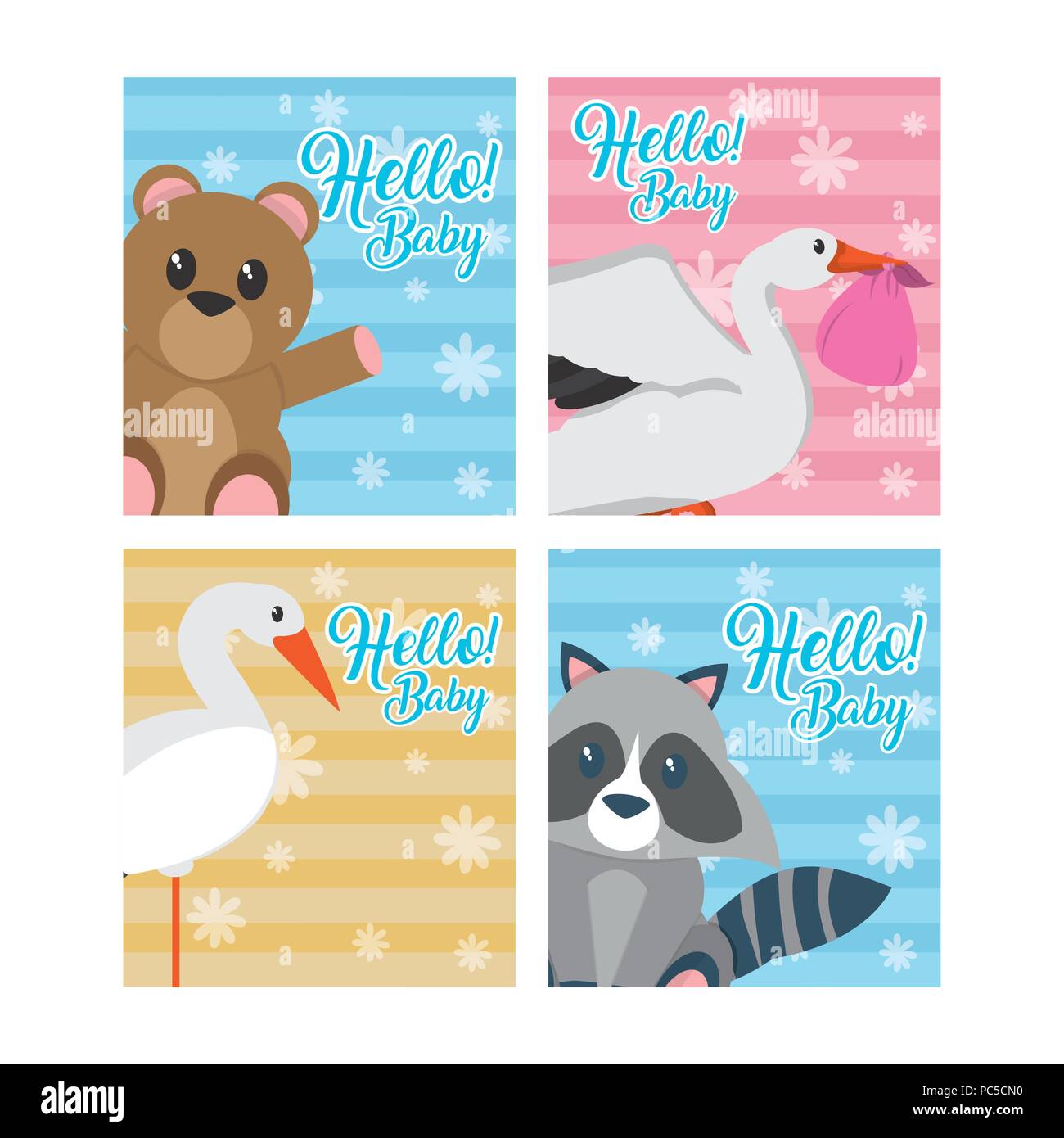 Set of hello baby cards Stock Vector Image & Art - Alamy