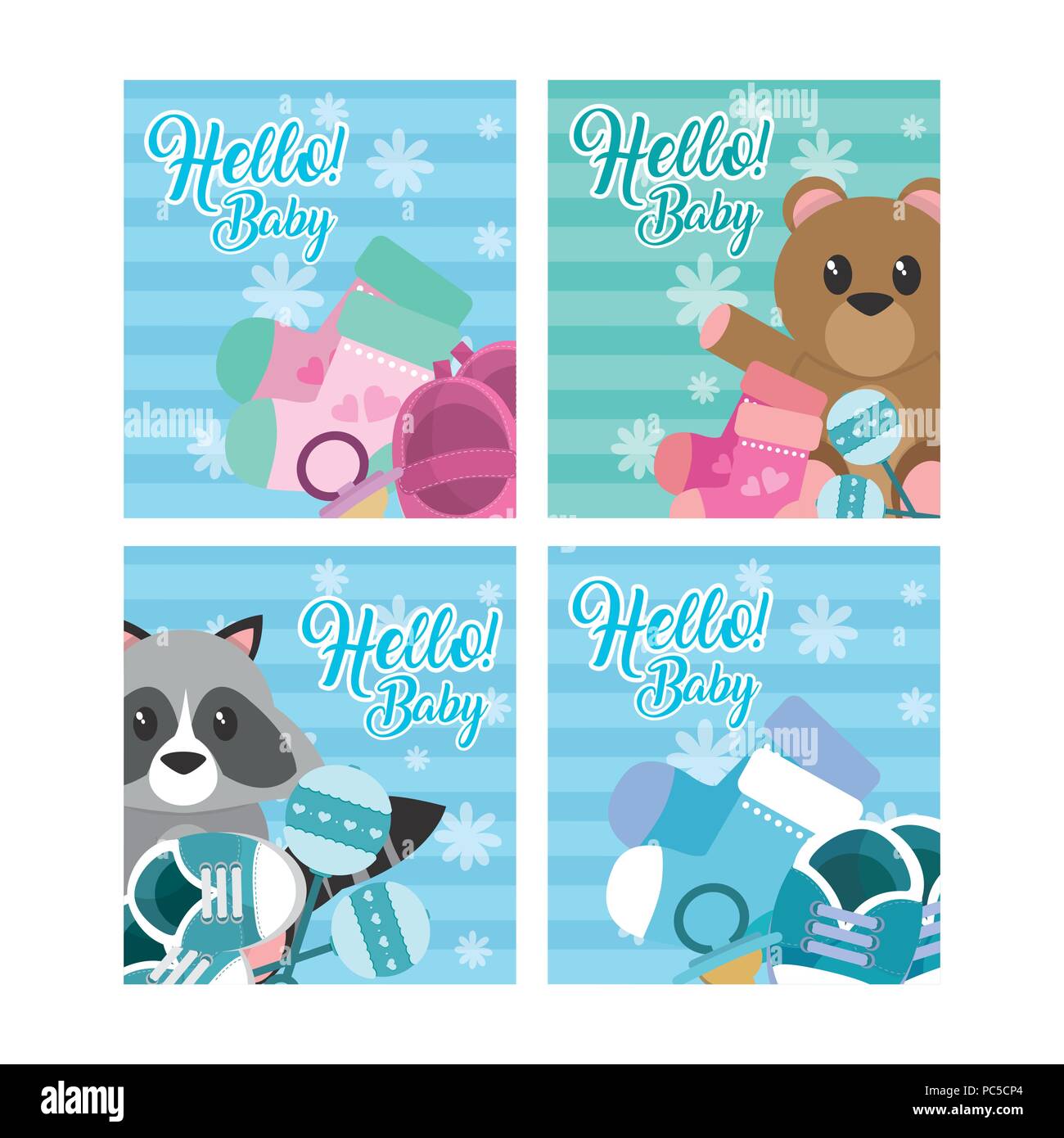 Set of hello baby cards Stock Vector Image & Art - Alamy