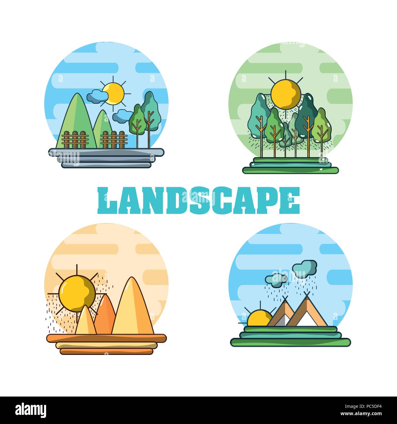 Set of landscape cartoons Stock Vector Image & Art - Alamy