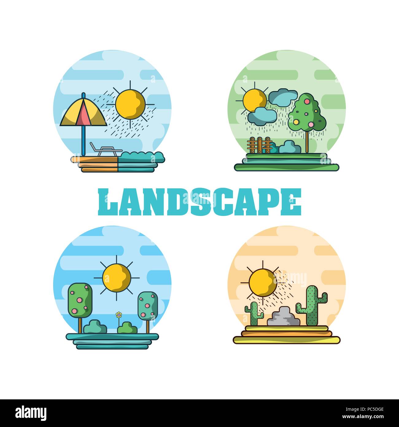 Set of landscape cartoons Stock Vector Image & Art - Alamy
