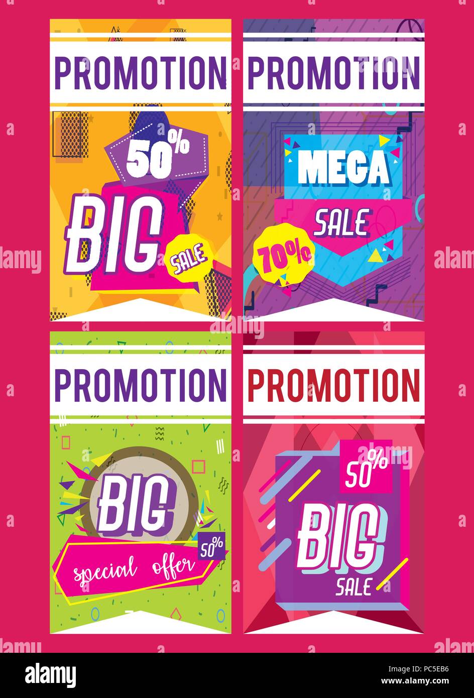 Set of big and mega sale posters Stock Vector Image & Art - Alamy