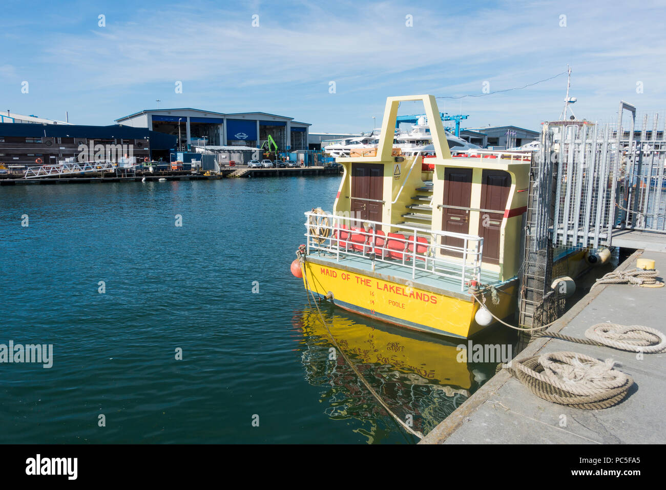 Poole Harbour with the back of the Maid of the Lakelands, Brownsea ...