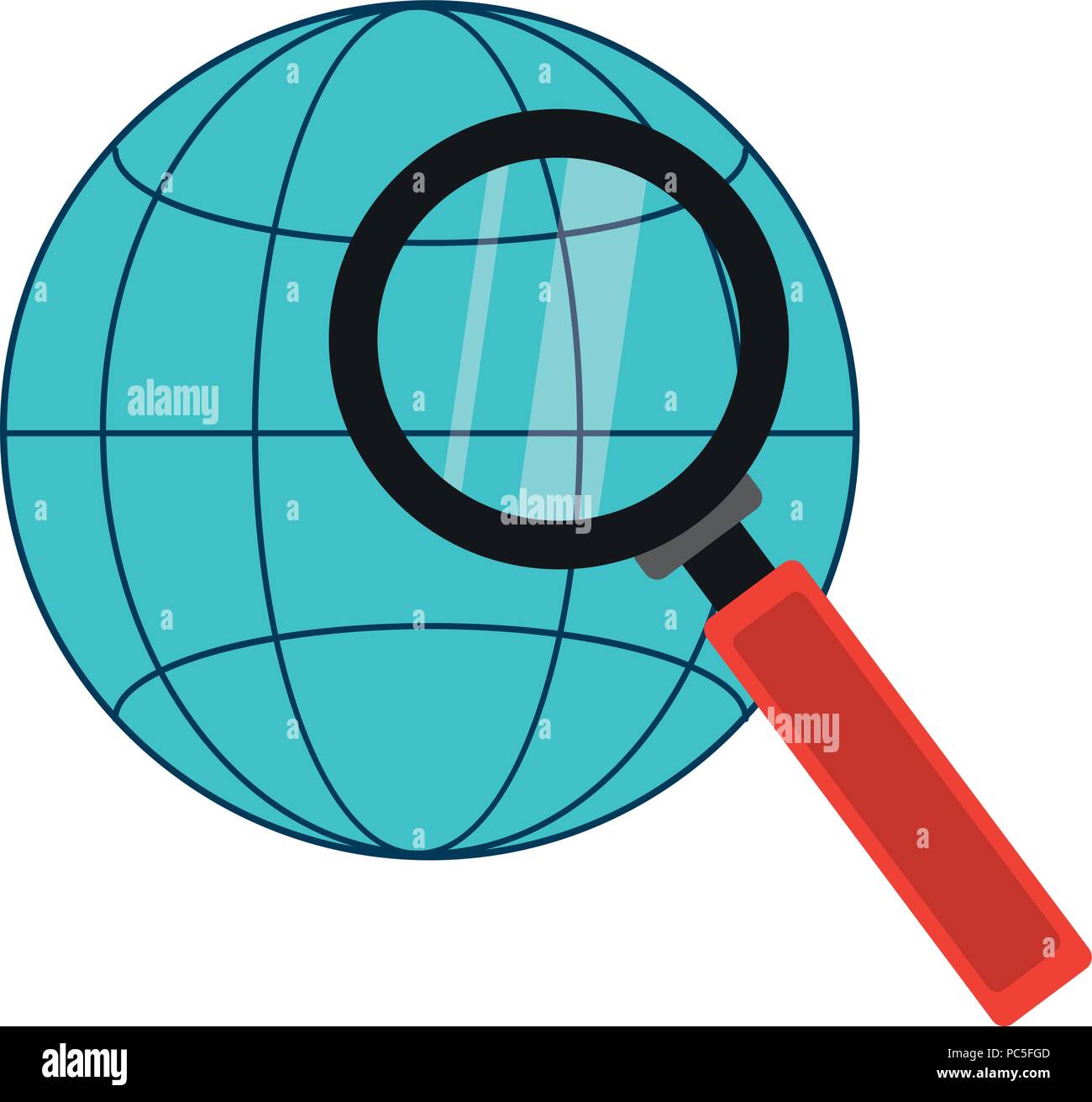 Global Network Connection With Magnifying Glass Stock Vector Image And Art Alamy