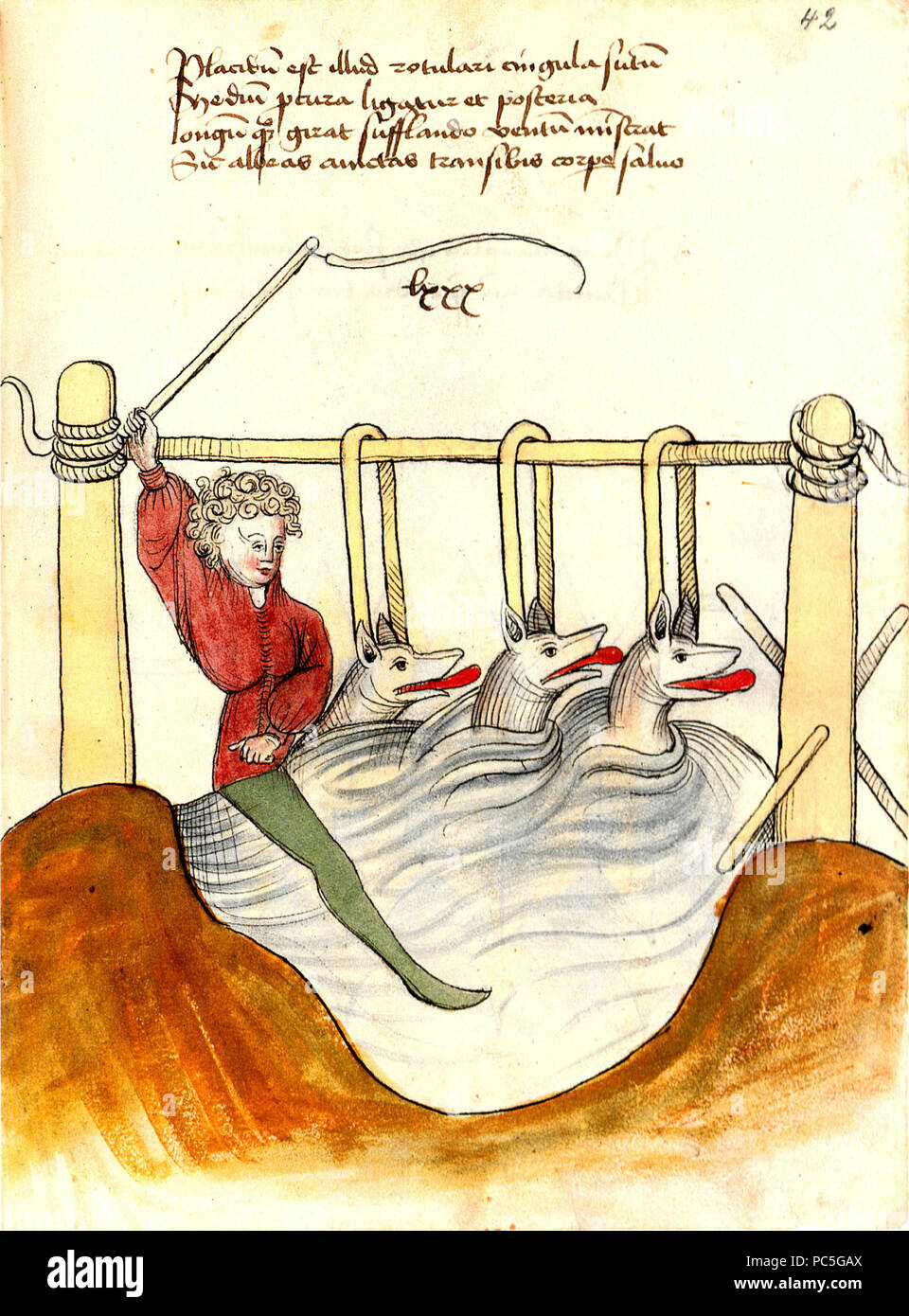 345 Konrad Kyeser, Bellifortis, Clm 30150, Tafel 10, Blatt 42r Stock ...