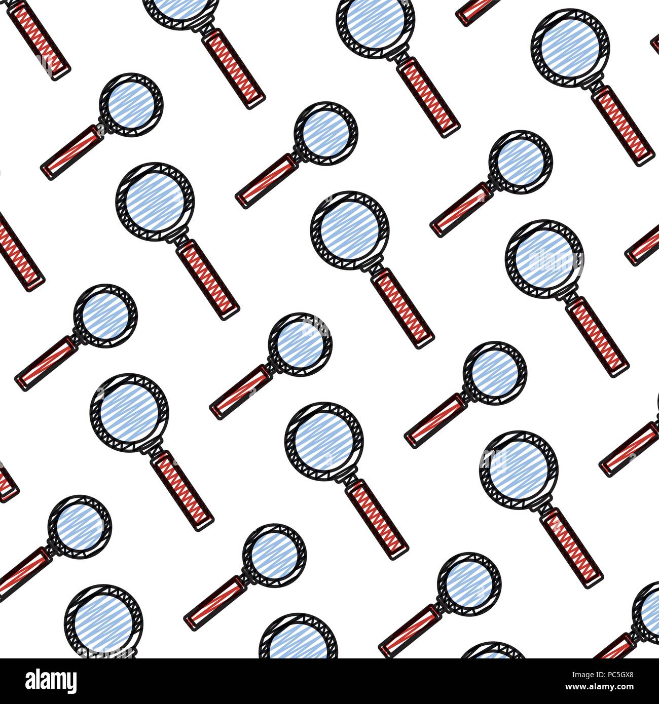 doodle magnifying glass optical equipment background Stock Vector Image ...