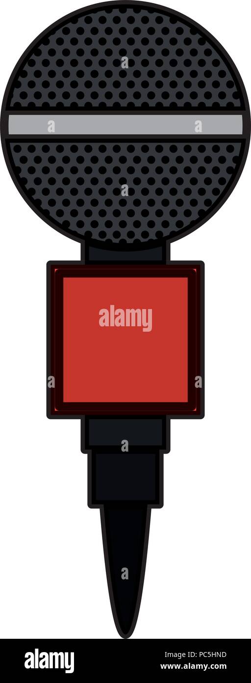 color microphone voice audio equipment technology Stock Vector Image ...