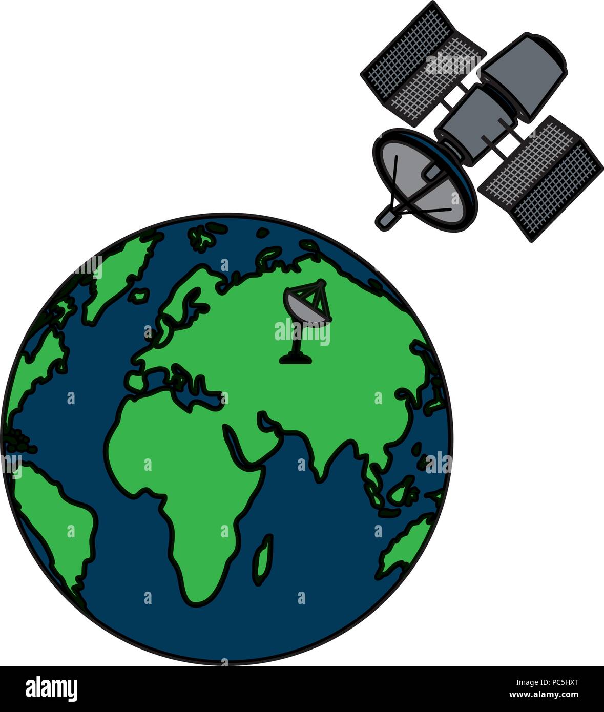 Satellite plant Stock Vector Images - Alamy