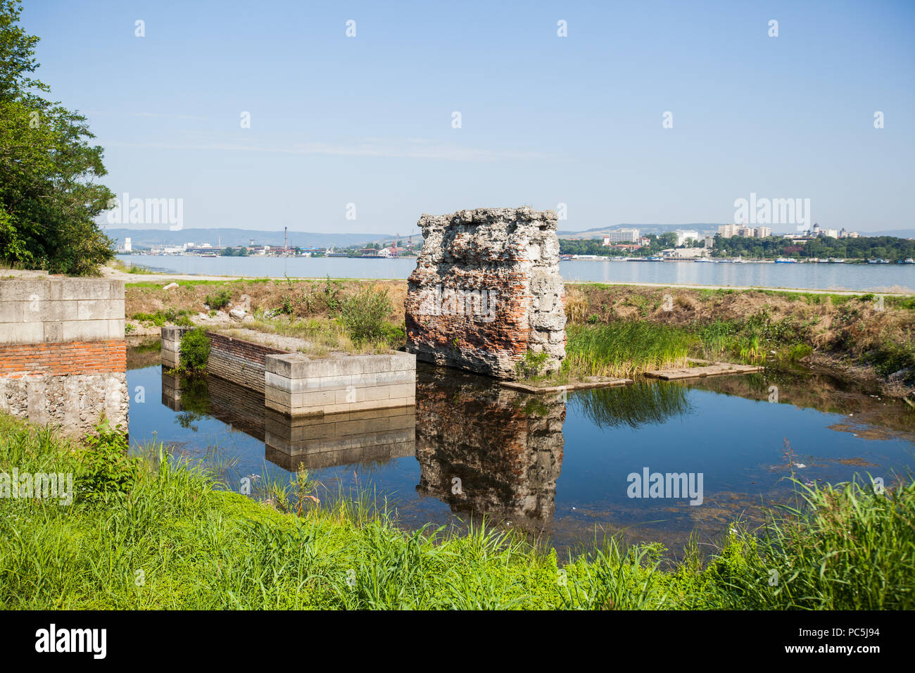 The Remains of old monumental bridge from Roman period during emperor ...