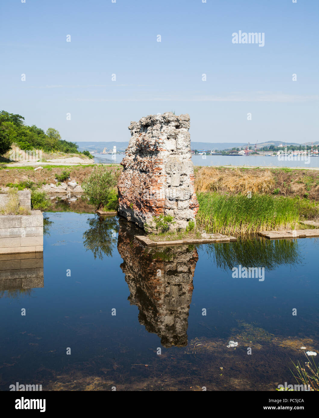 The Remains of old monumental bridge from Roman period during emperor ...