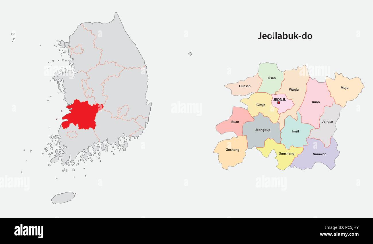 south korea north jeolla province map Stock Vector Image & Art - Alamy