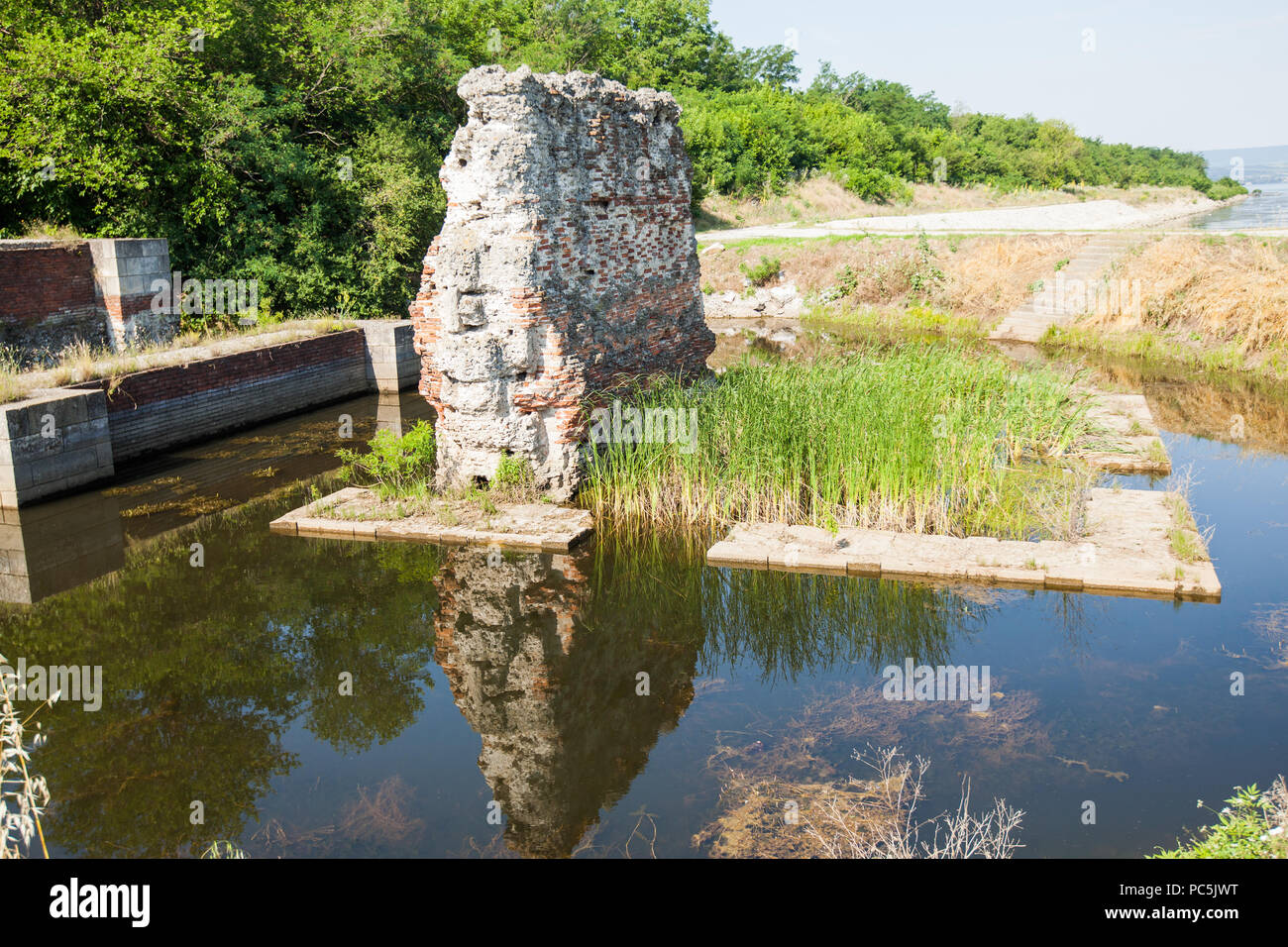 The Remains of old monumental bridge from Roman period during emperor ...