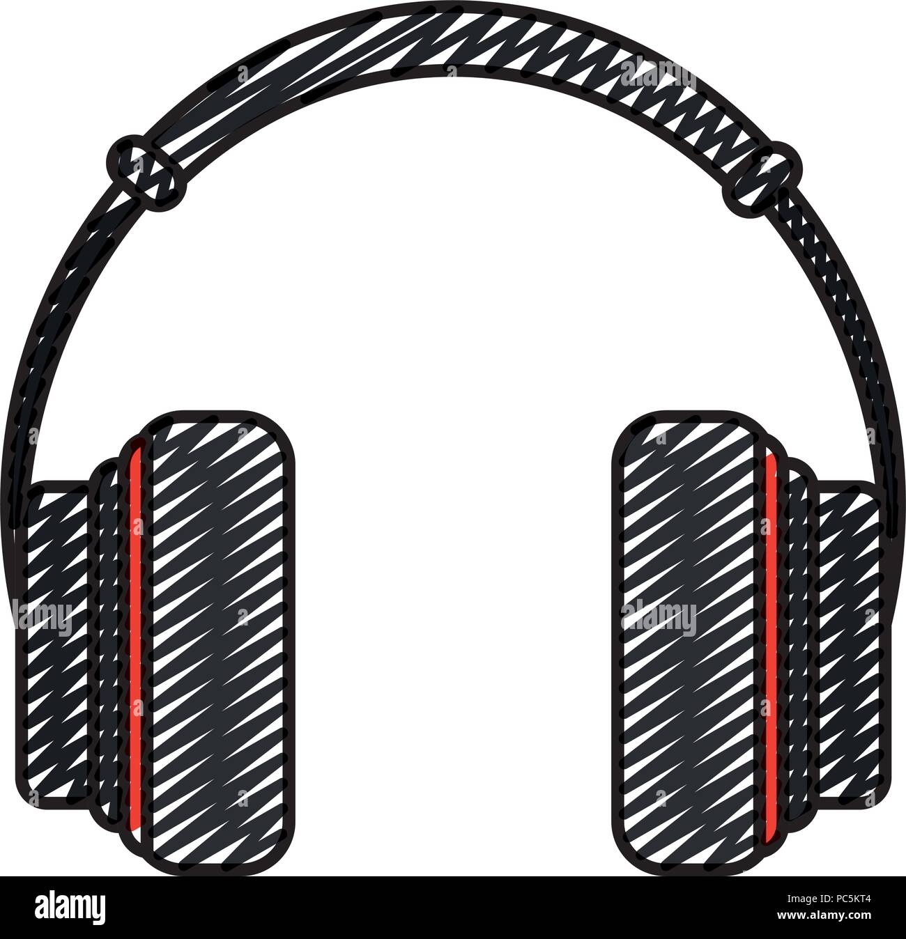 doodle music headphones object modern technology Stock Vector Image ...