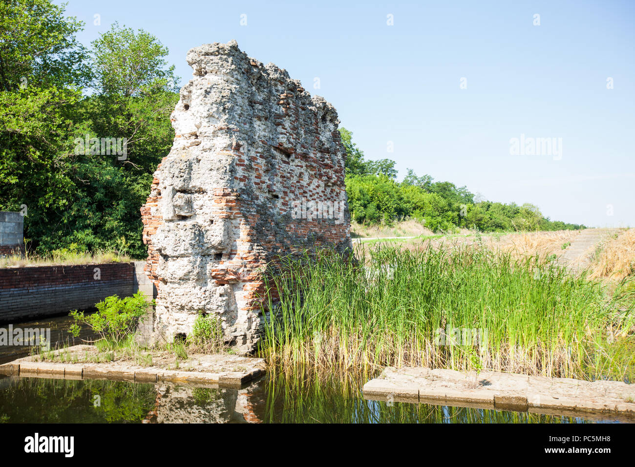 The Remains of old monumental bridge from Roman period during emperor ...