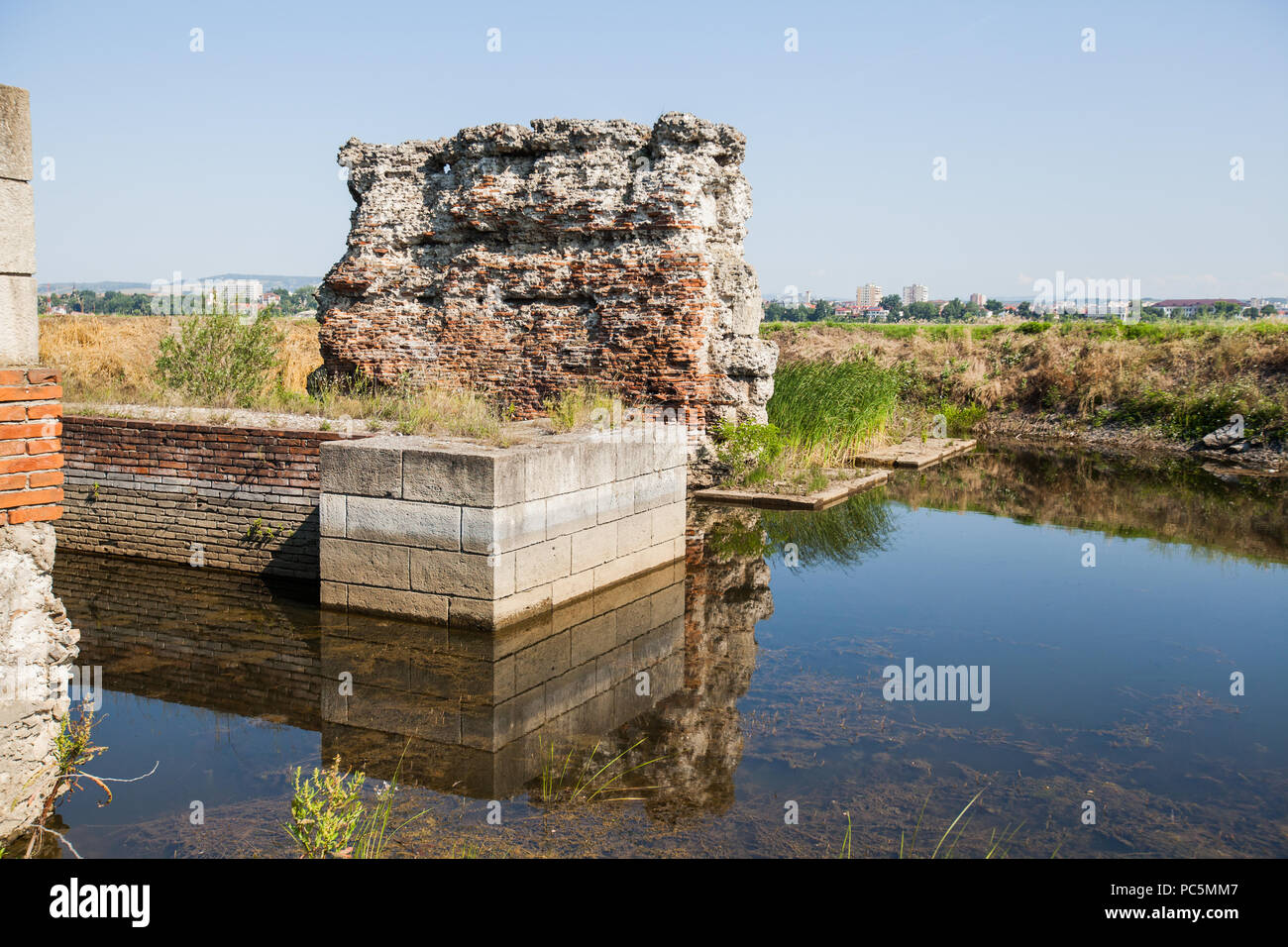 The Remains of old monumental bridge from Roman period during emperor ...