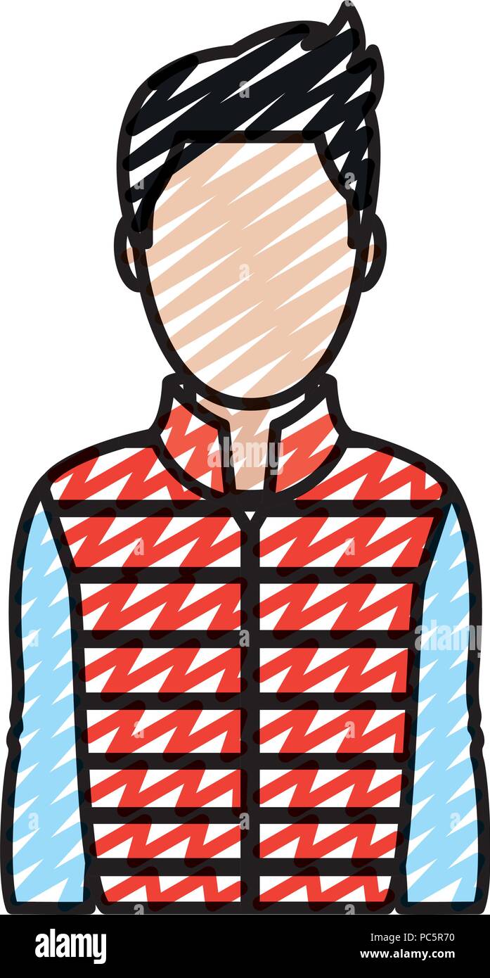doodle cute man with clothes design and hairstyle Stock Vector Image ...