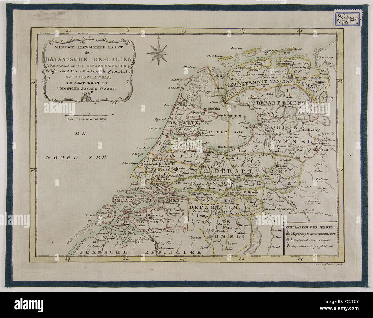 1 1798, Map of the Batavian Republic of the Netherlands Stock Photo - Alamy