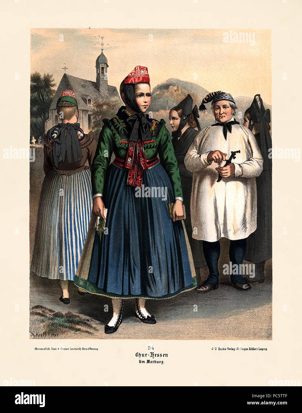 5 Albert Kretschmer - 034 - Chur-Hessen um Marburg Stock Photo - Alamy