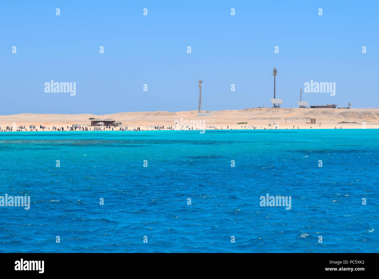 Mahmya island at Red Sea in Egypt, idyllic beach of Mahmya island with ...