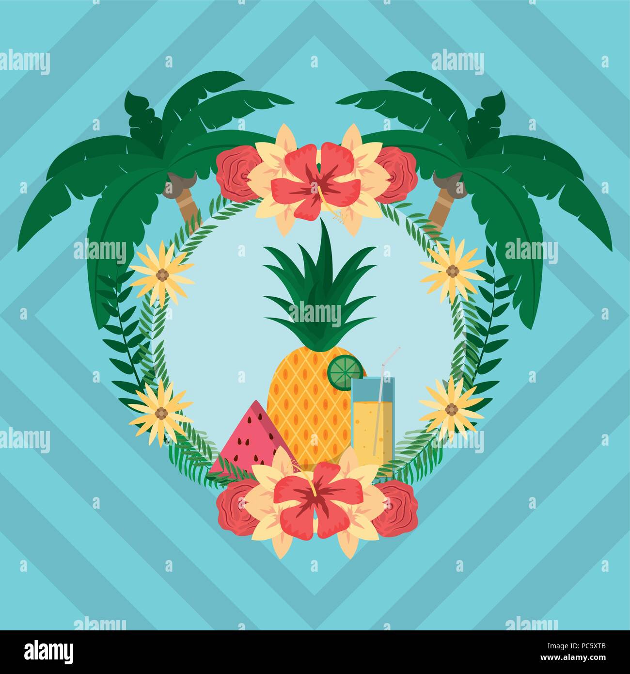 Summer round frame cartoons Stock Vector Image & Art - Alamy