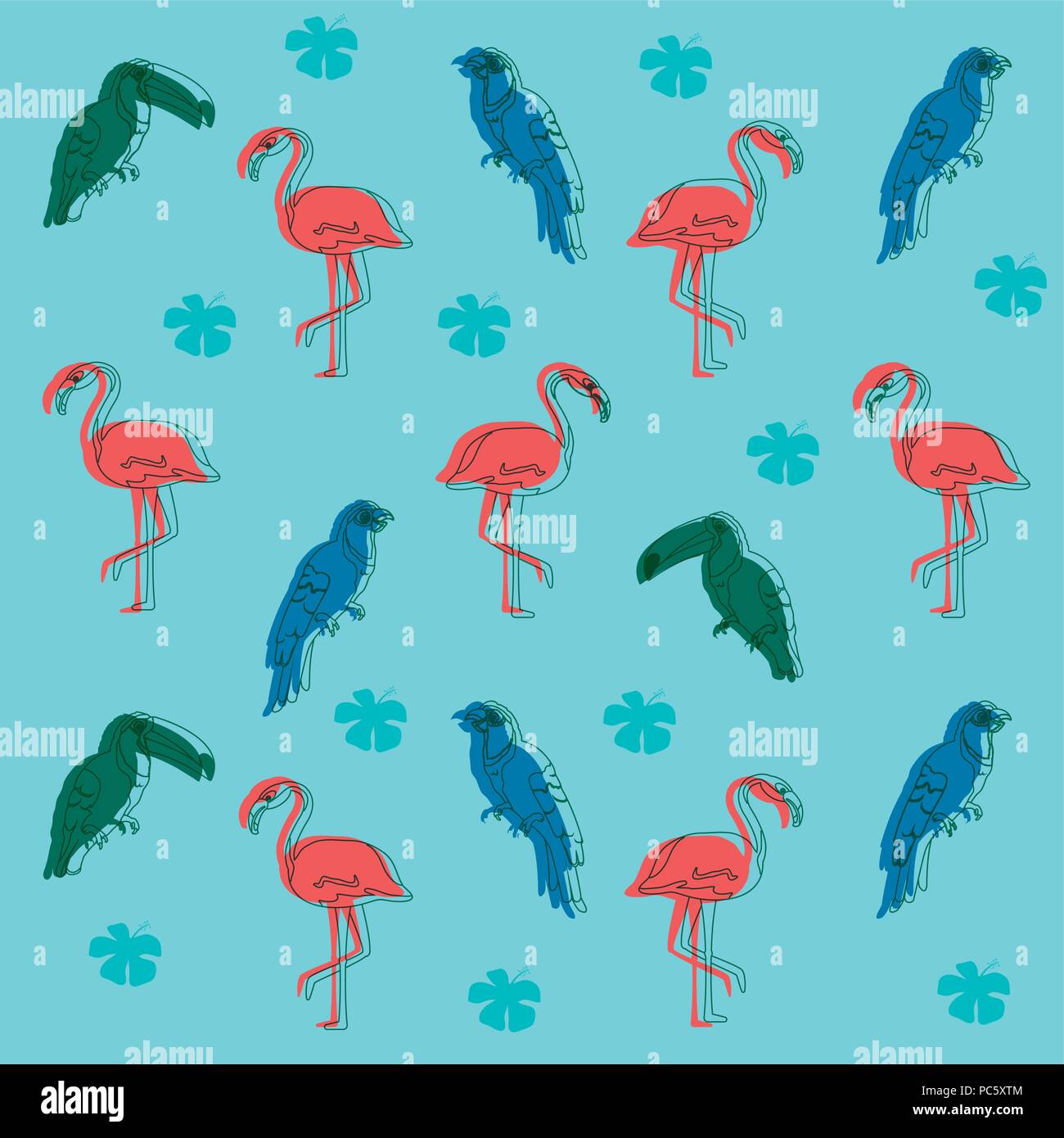 Exotic birds pattern background Stock Vector Image & Art - Alamy