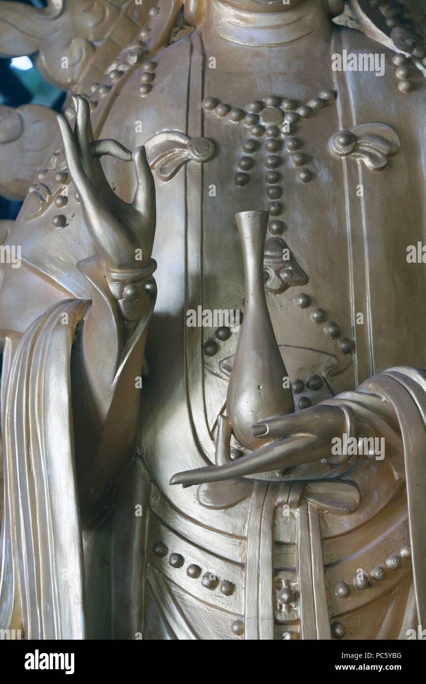 Linh An buddhist pagoda. Quan Am bodhisattva of compassion or goddess ...