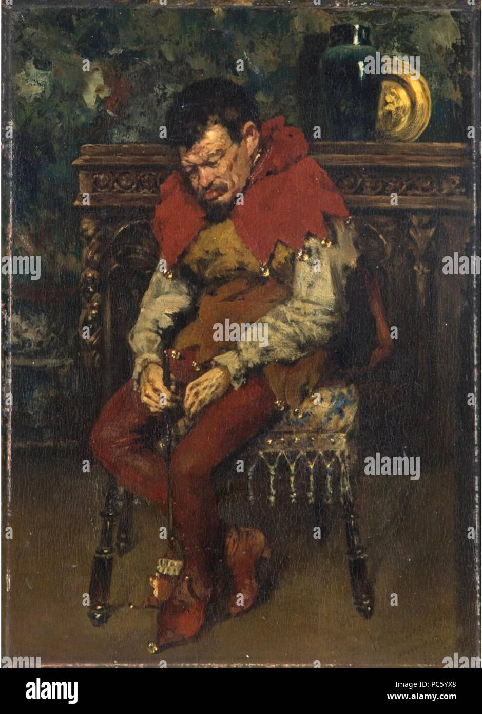 19 Jester Resting on a Chair by William Merritt Chase Stock Photo - Alamy