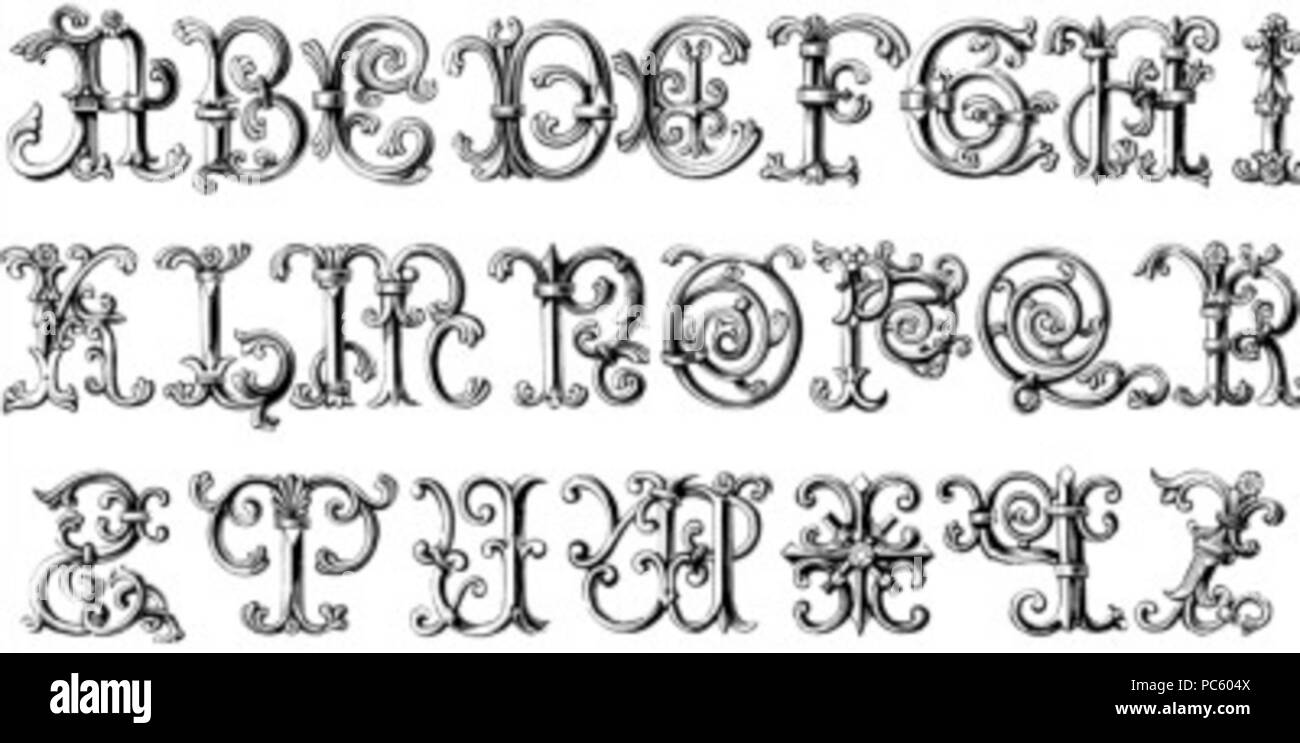 20 Collection of Metal Ornamental Letters Stock Photo - Alamy