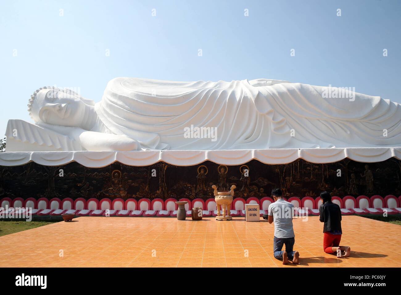 Chua Thien Lam Go buddhist pagoda. Reclining Buddha. After 45 years of ...