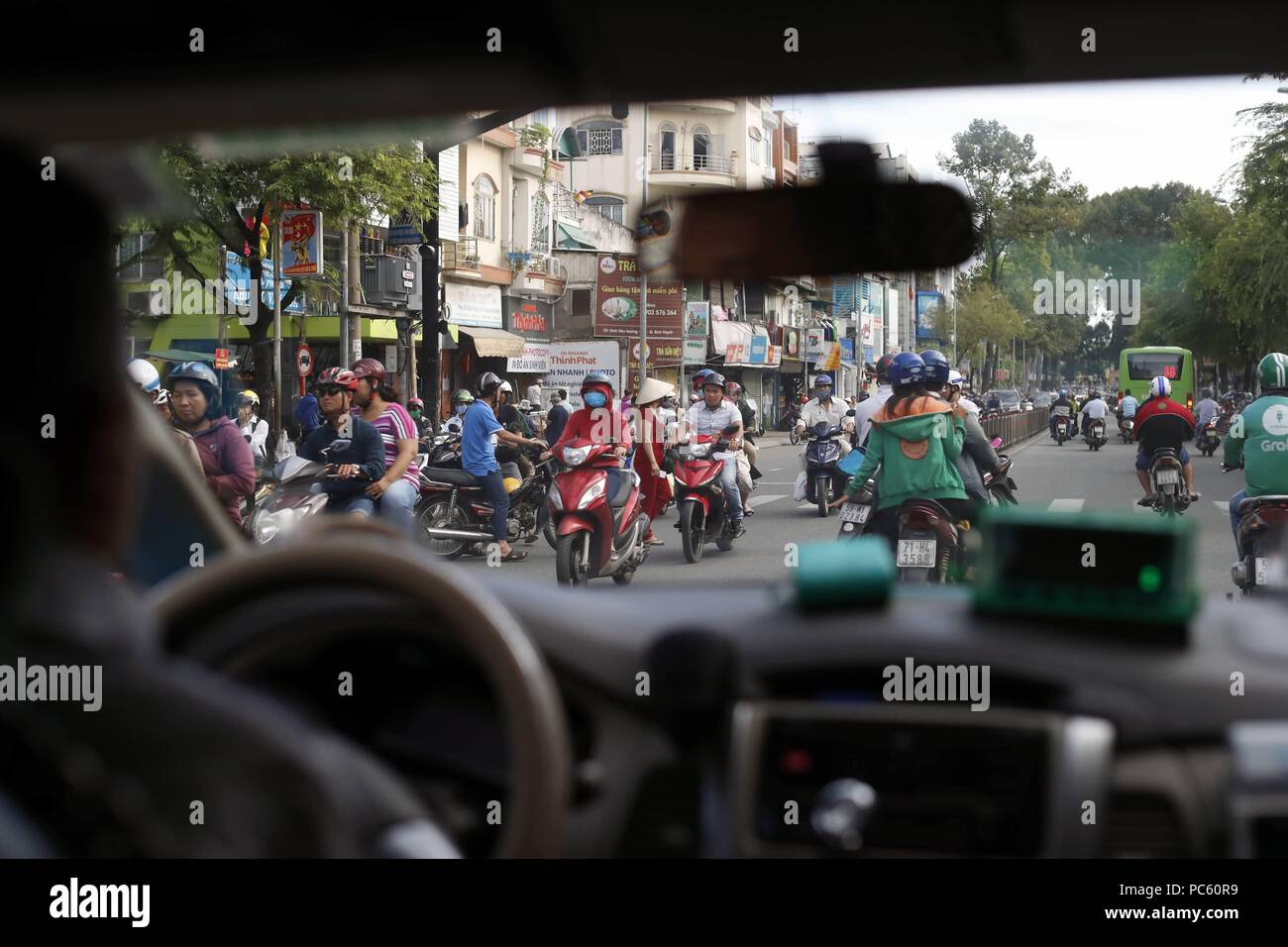 Inside a taxi in Saigon street. Ho Chi Minh City. Vietnam. | usage ...