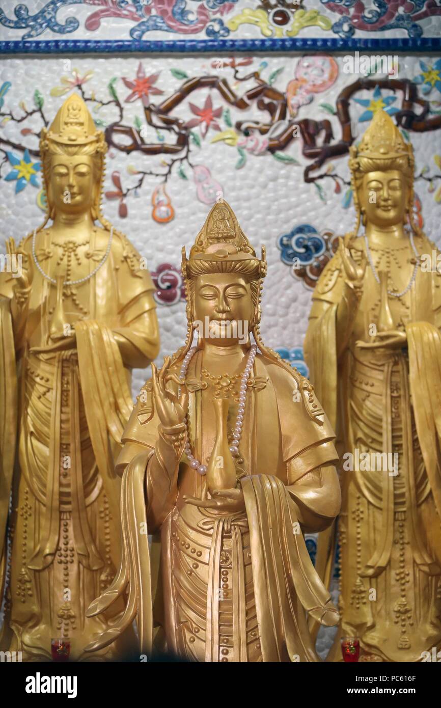 Linh Phuoc Buddhist Pagoda. Quan Am bodhisattva of compassion or ...