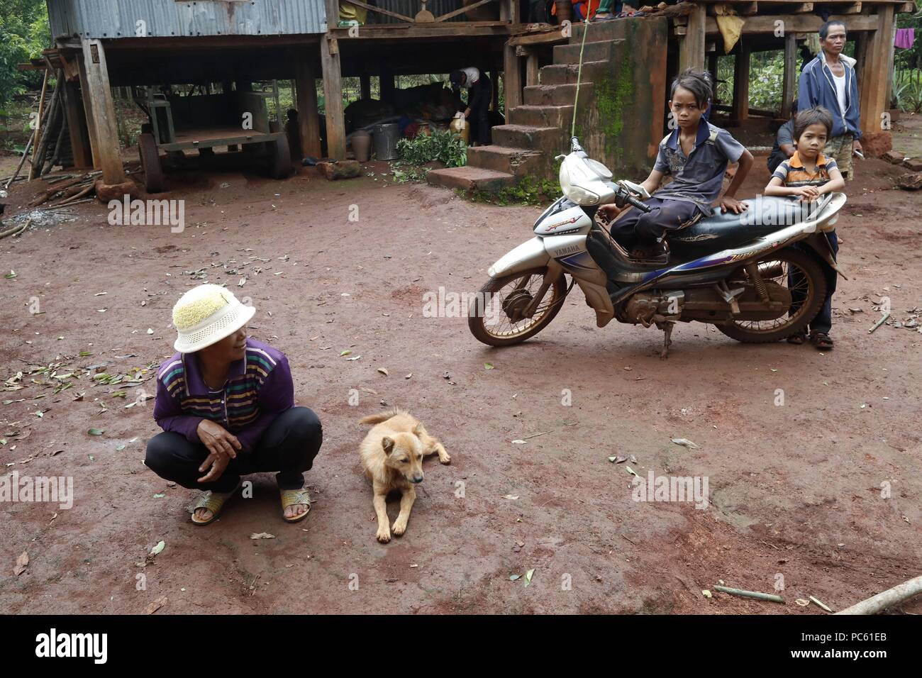 Jarai (Gia Rai) ethnic group. Tradional village. Kon Tum. Vietnam ...