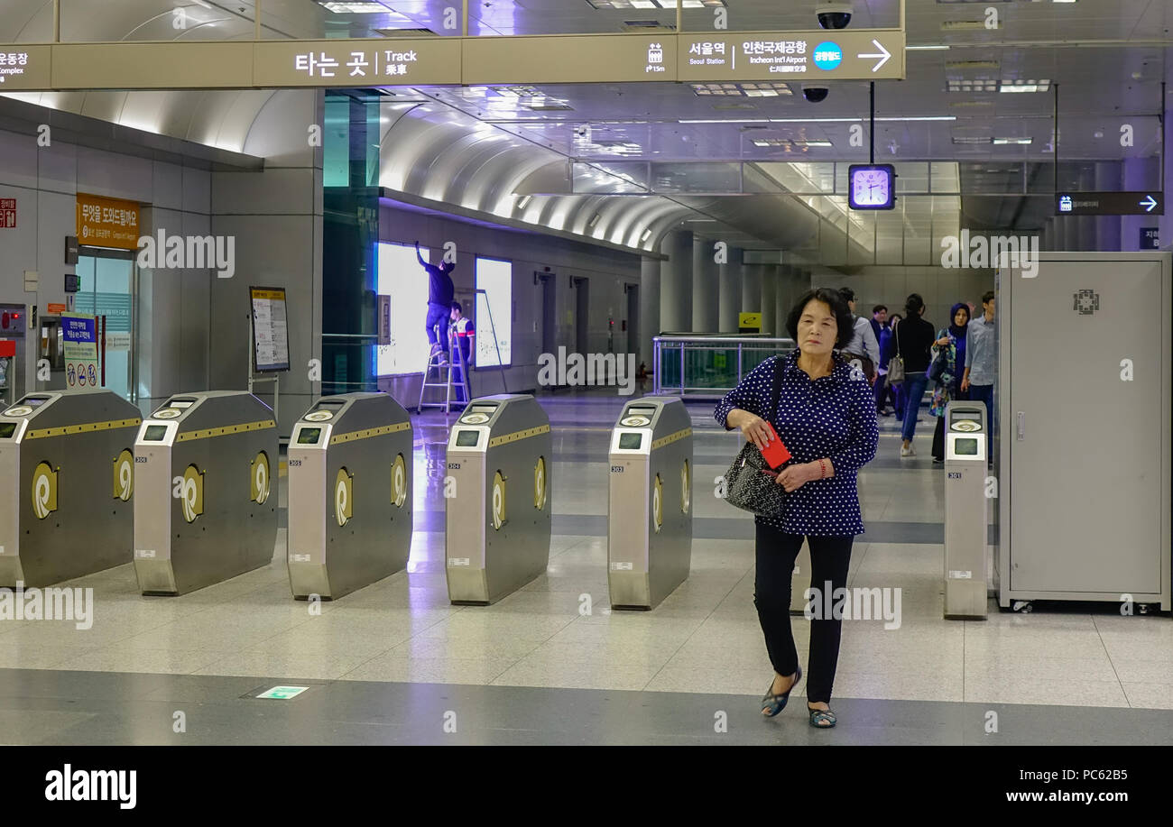 Seoul, South Korea - Sep 21, 2016. Interior of Incheon Airport in Seoul ...
