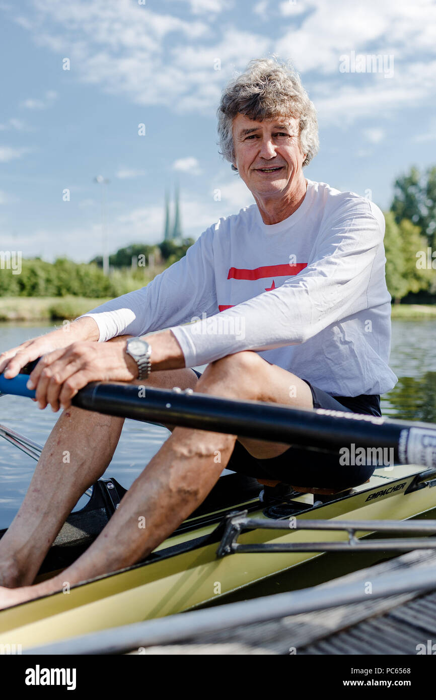 25 July 2018, Germany, Luebeck: The five-time rowing world champion ...