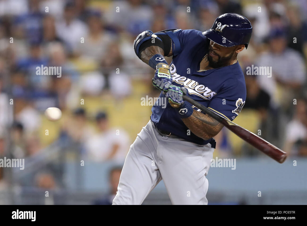 Los Angeles, CA, USA. 30th July, 2018. Milwaukee Brewers first baseman ...