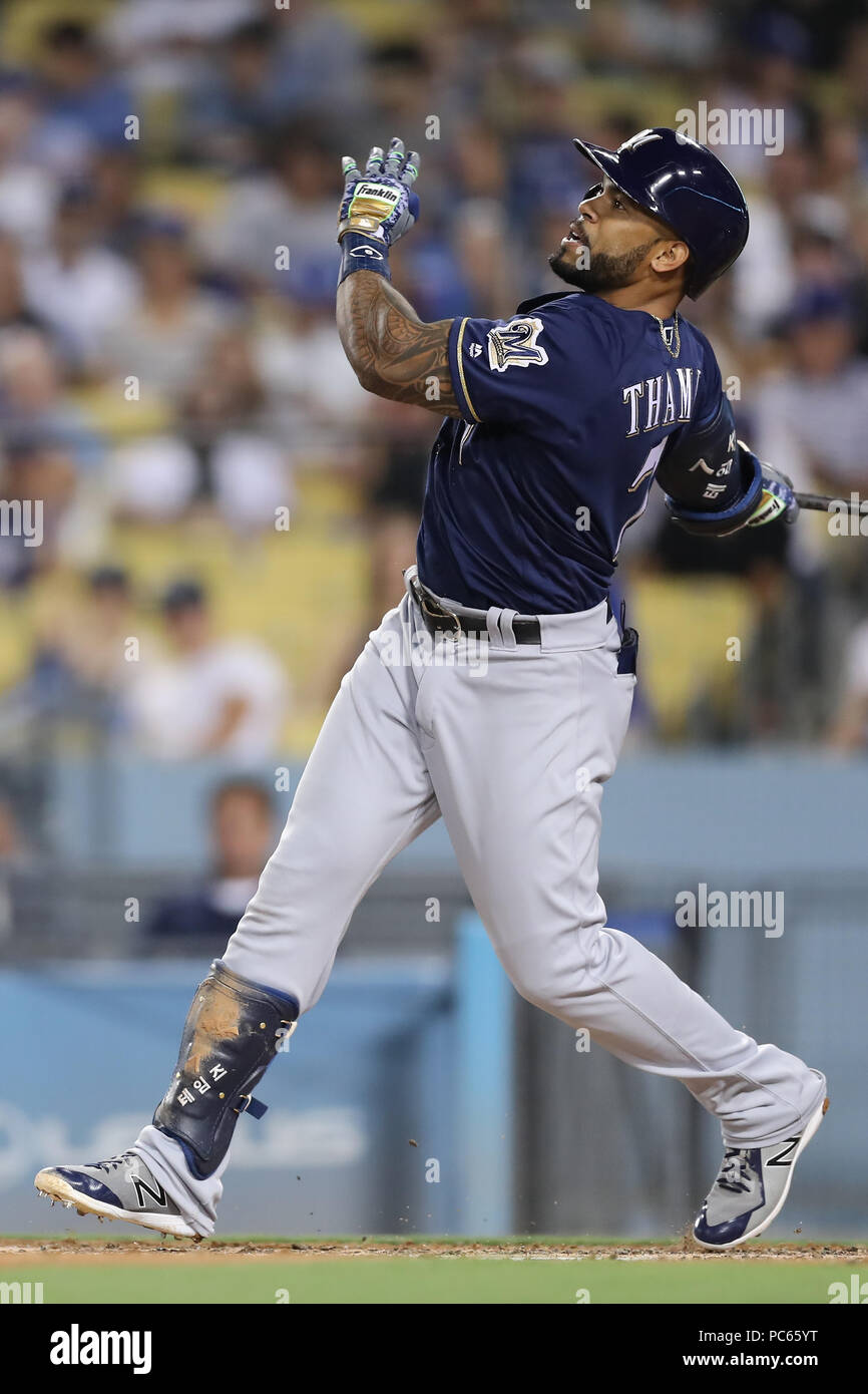 Los Angeles, CA, USA. 30th July, 2018. Milwaukee Brewers first baseman ...