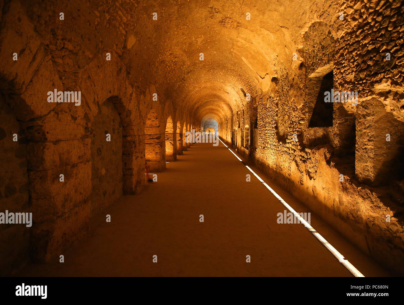 St. Bernard, Italy. 30th June, 2018. An underground crypt in Aosta ...