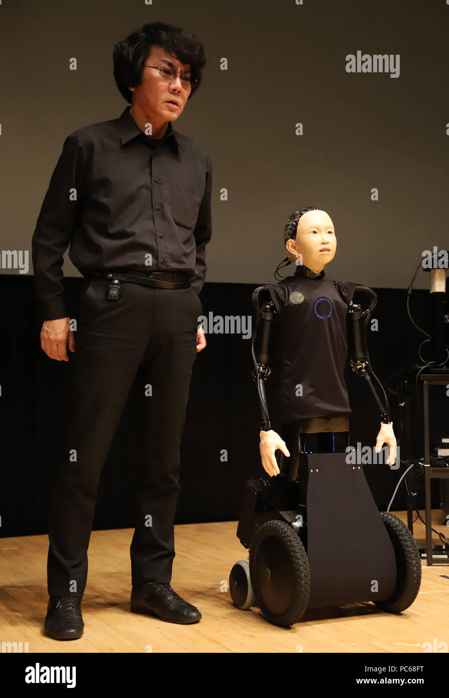 Tokyo, Japan. 31st July, 2018. A child humanoid robot "ibuki ...